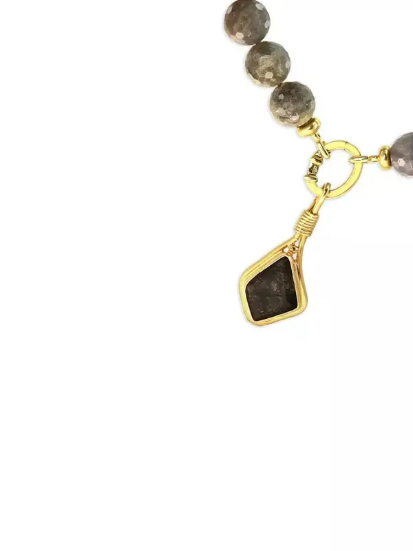 OBSIDIAN Beaded Pendant Necklace