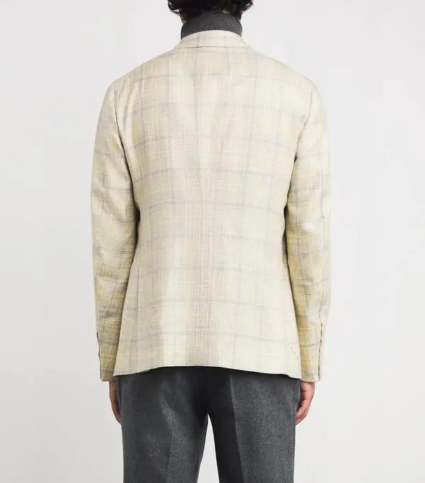 Isaia Wool-silk-linen Capri Blazer - Yellow