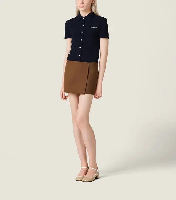 Miu Miu Wool-cashmere Wrap Mini Skirt