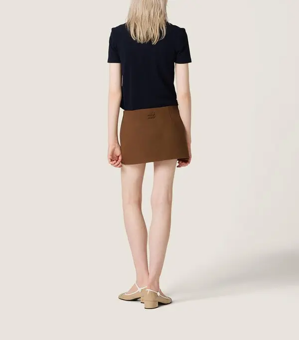 Miu Miu Wool-cashmere Wrap Mini Skirt