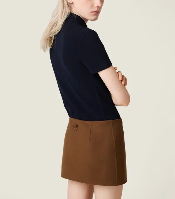 Miu Miu Wool-cashmere Wrap Mini Skirt