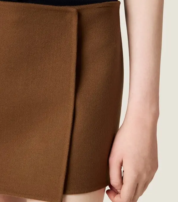Miu Miu Wool-cashmere Wrap Mini Skirt