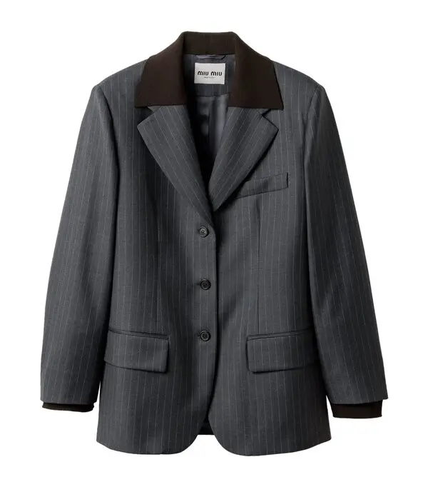 Miu Miu Wool Pinstripe Blazer