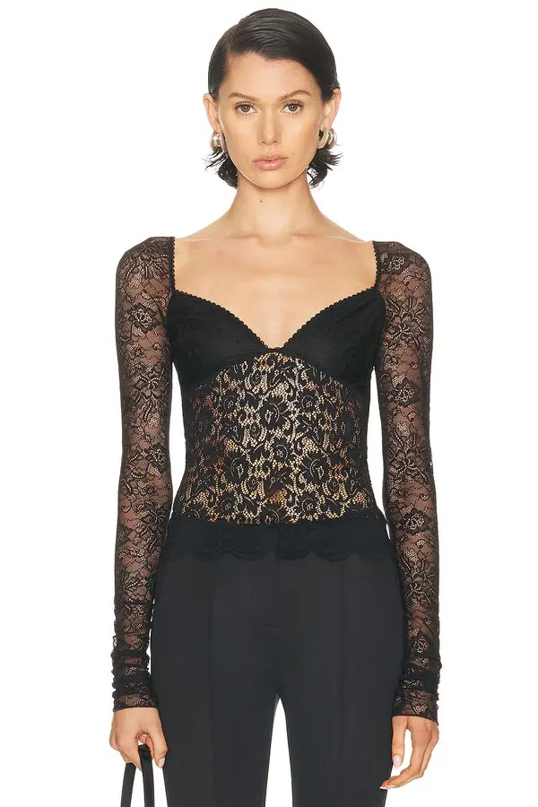 Blumarine Long Sleeve Top - Black