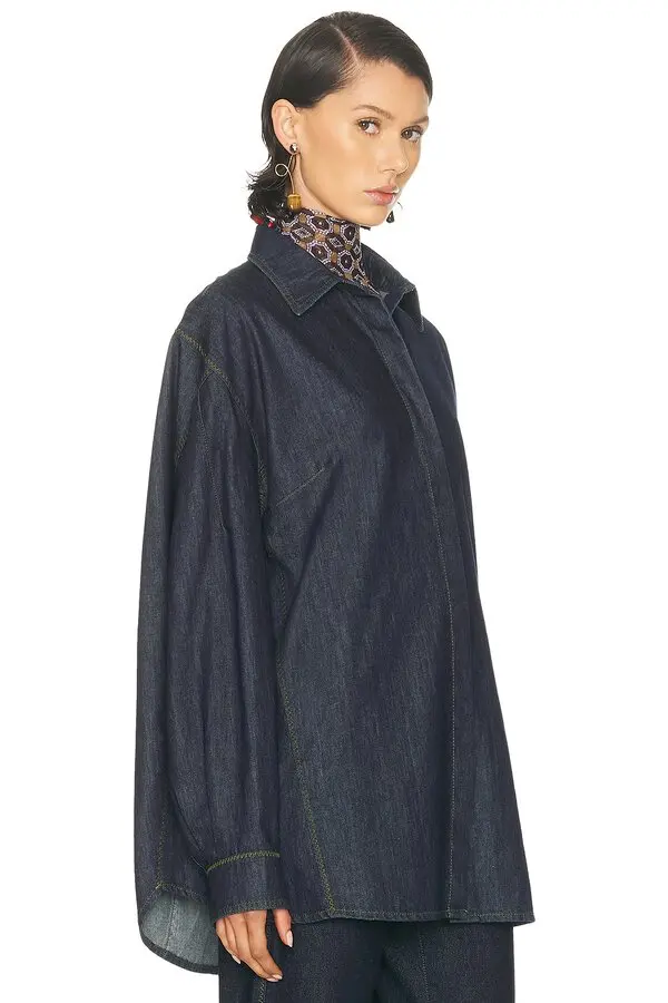 Dries Van Noten Camis Shirt In Blue