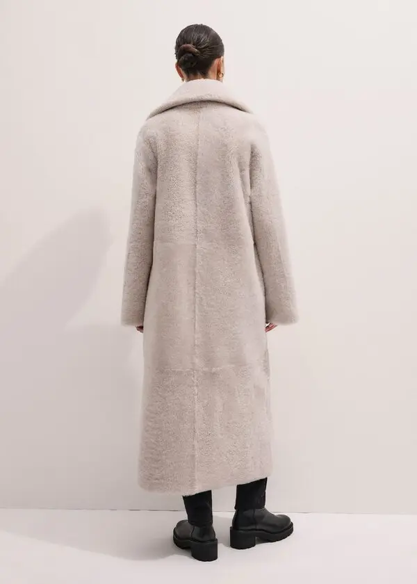 ME+EM Reversible Shearling Coat With Belt