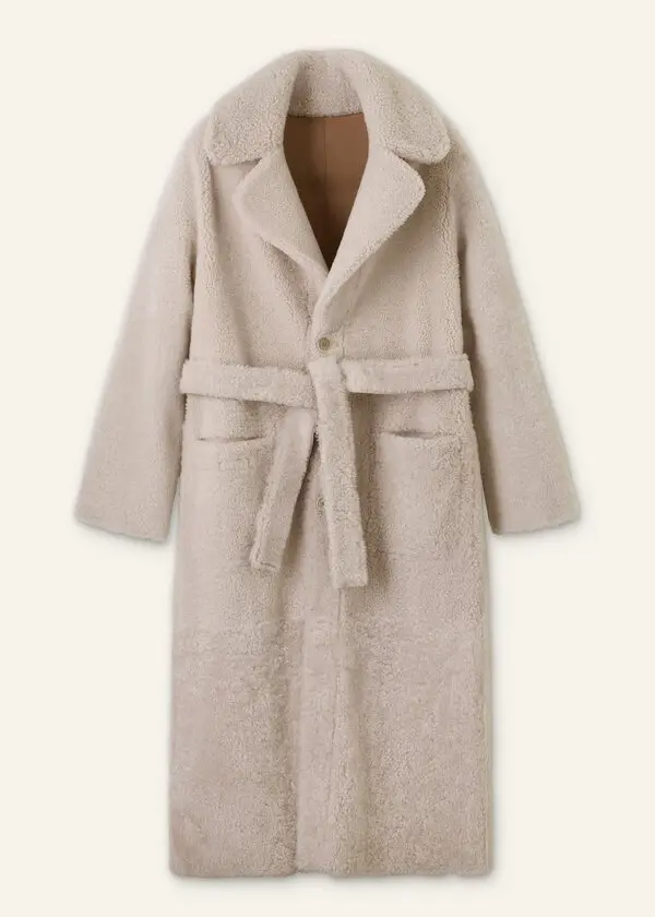 ME+EM Reversible Shearling Coat With Belt