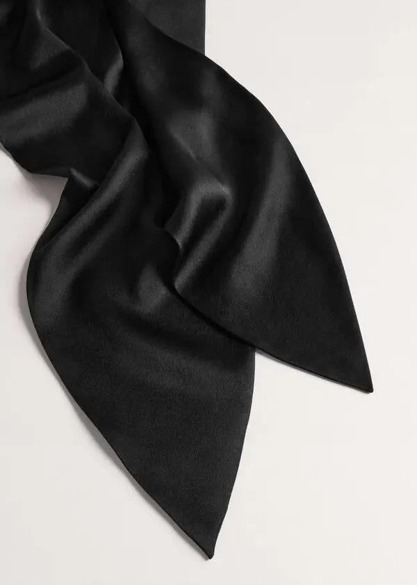 ME+EM Silk Satin Evening Scarf - Black