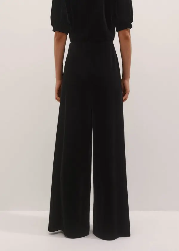 ME+EM Fluid Velour Palazzo - Black
