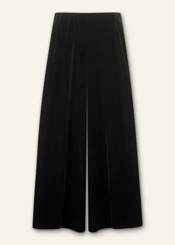 ME+EM Fluid Velour Palazzo - Black