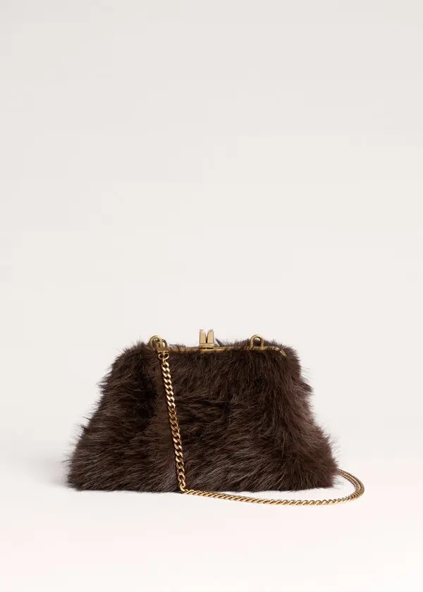 ME+EM Faux Fur Small Frame Bag - Chocolate