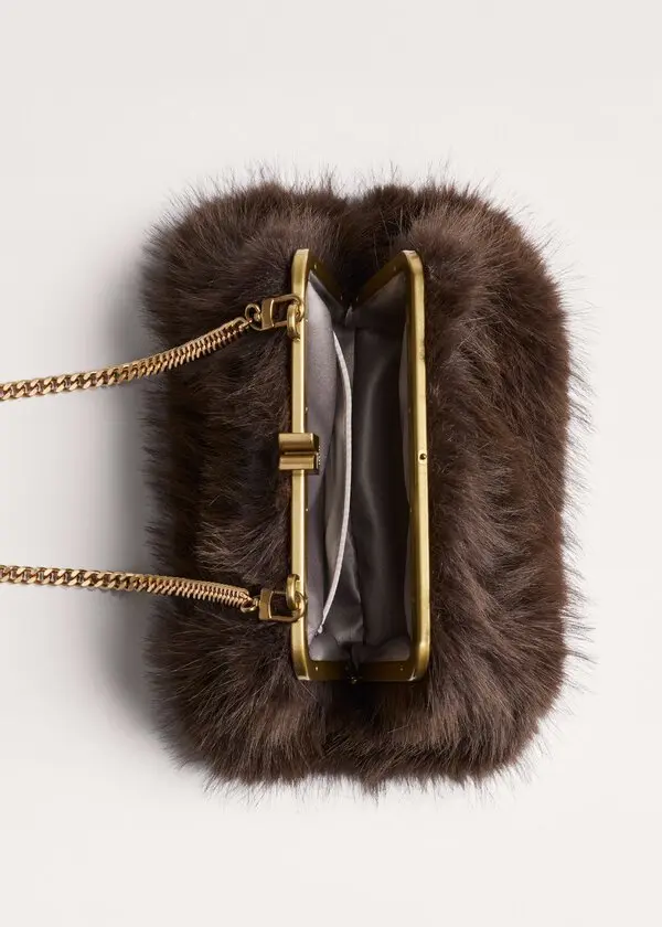 ME+EM Faux Fur Small Frame Bag