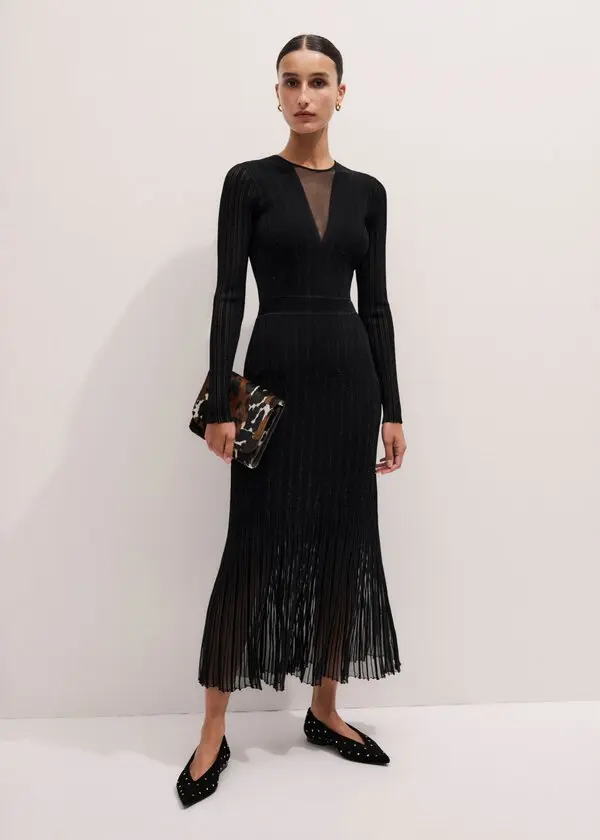 ME+EM Sheer Knit Maxi Dress