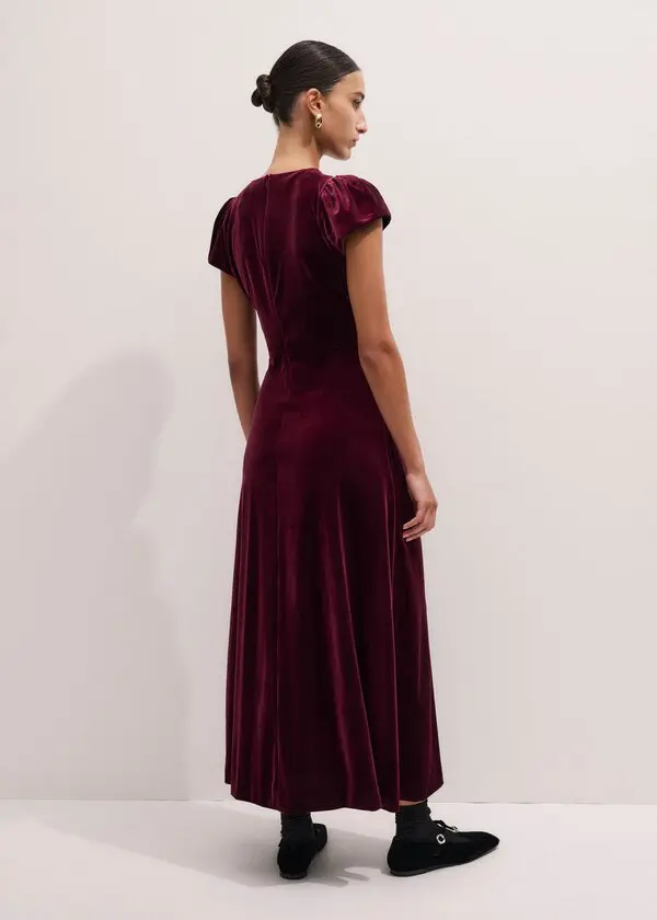 me and em red dress ME+EM Satin Drape Neckline Maxi Dress