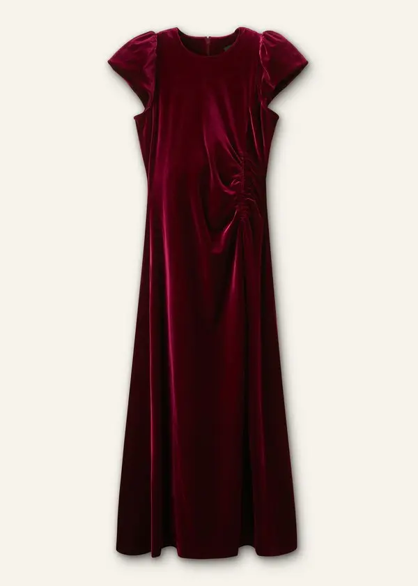 ME+EM Fluid Velour Draped Maxi Dress