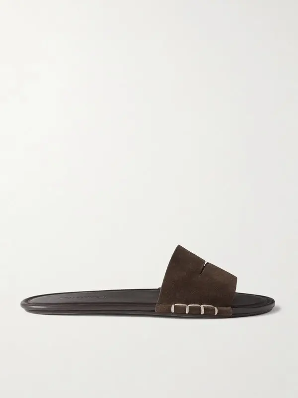 JW Anderson Loafer Suede Slides - Brown