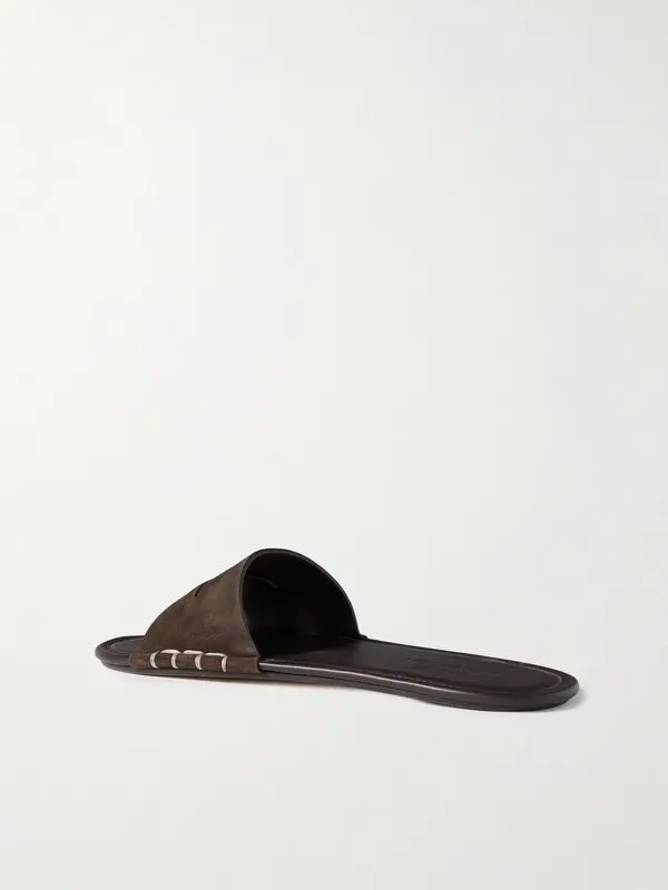 JW Anderson Loafer Suede Slides - Brown