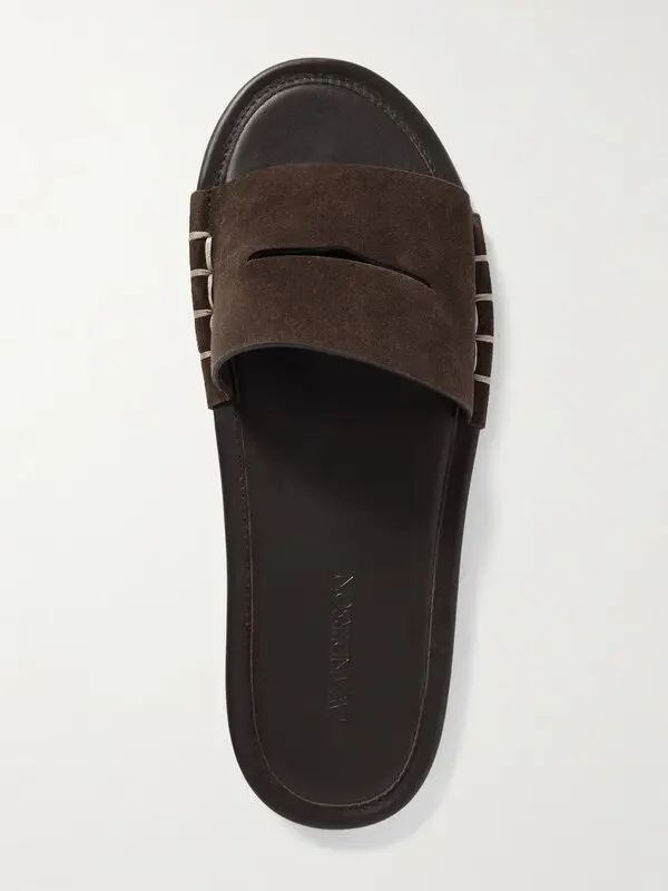 JW Anderson Loafer Suede Slides - Brown