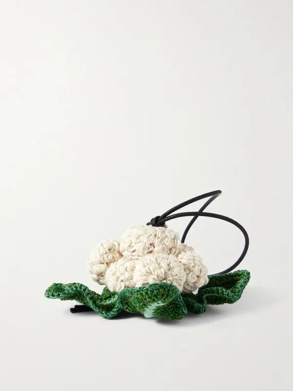 JW Anderson Cauliflower Crocheted Bag Charm - Neutrals