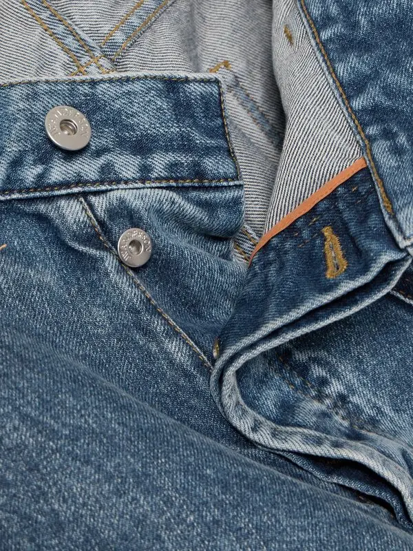 JW Anderson Twisted Asymmetric Embroidered High-rise Jeans - Blue