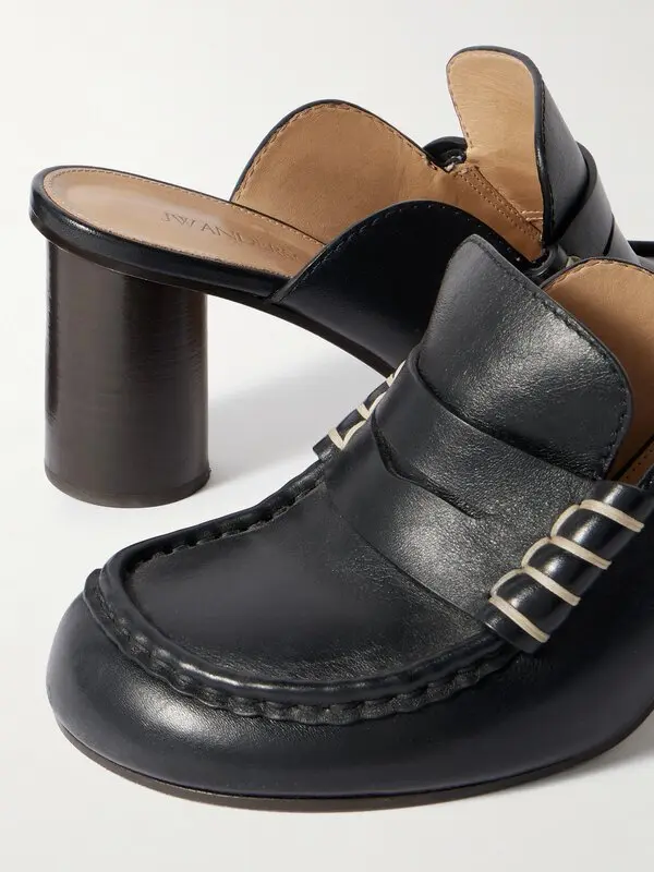 JW Anderson Loafer Whipstitched Leather Mules