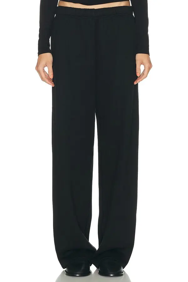 SKIMS Cotton Fleece Classic Straight Leg Pant - Onyx