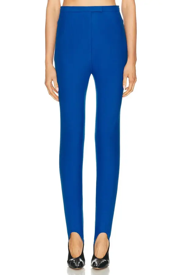 Dries Van Noten Pandora Stretch Woven Stirrup Pants - Blue