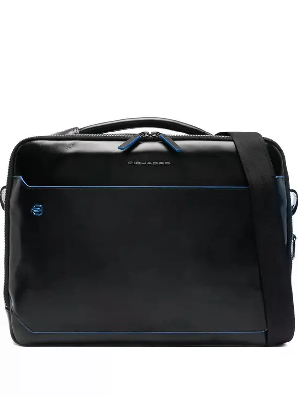 PIQUADRO Leather Laptop Bag - Black