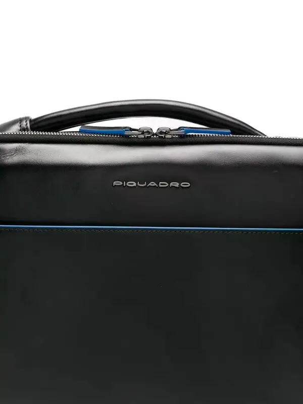 PIQUADRO Leather Laptop Bag - Black