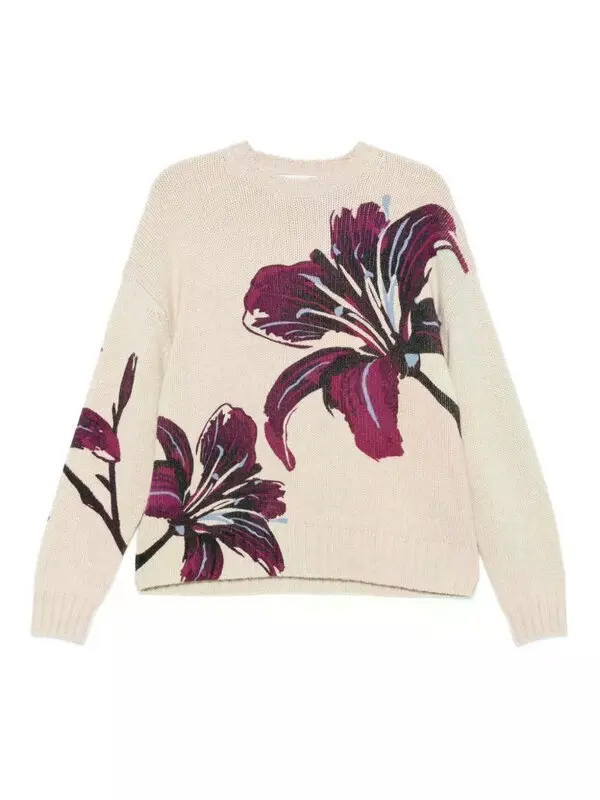 Eric Bompard Floral Crew-neck Sweater
