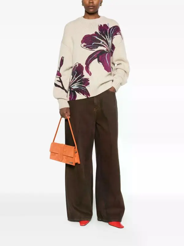 Eric Bompard Floral Crew-neck Sweater