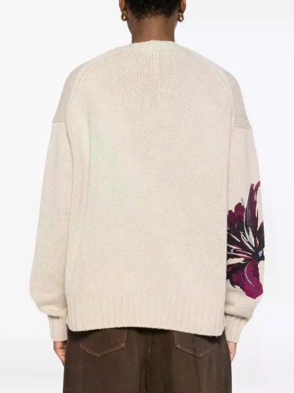 Eric Bompard Floral Crew-neck Sweater