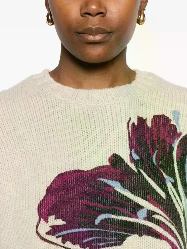 Eric Bompard Floral Crew-neck Sweater