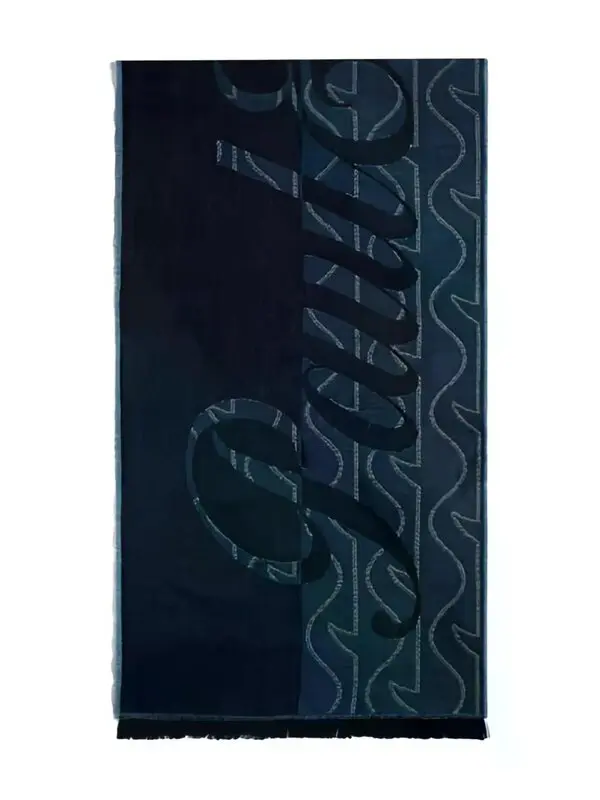 Paul & Shark Monogram Wool Scarf - Blue