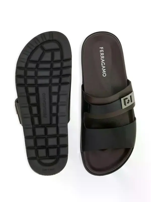 FERRAGAMO Hug Buckle Sandals - Black