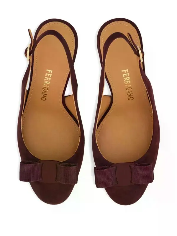 FERRAGAMO 90mm Vara Bow-detail Slingback Pumps - Purple