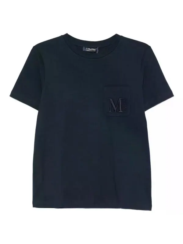 Max Mara Logo-embroidered T-shirt - Blue