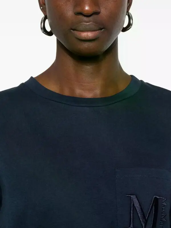 Max Mara Logo-embroidered T-shirt - Blue