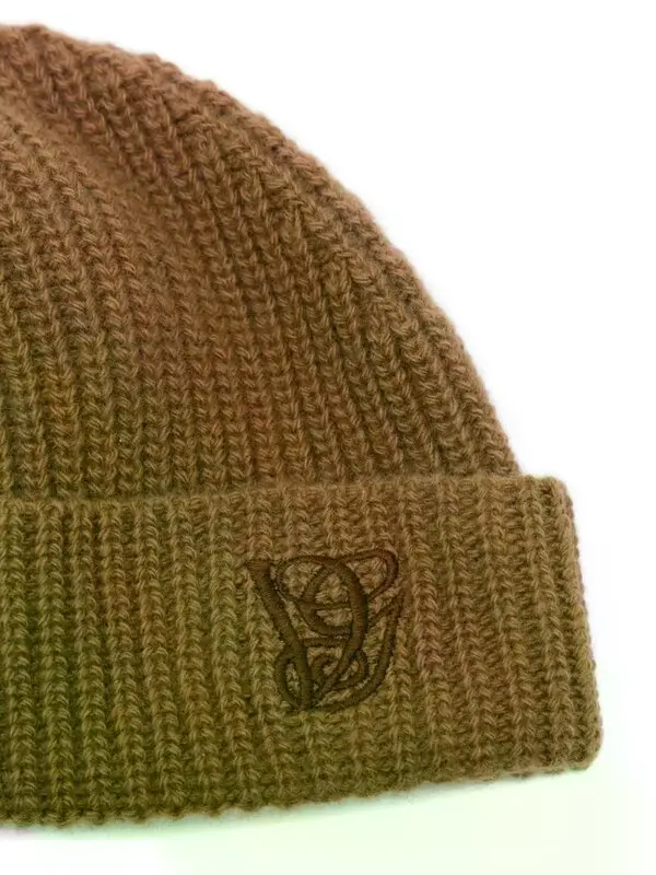 Valentino Garavani Logo-embroidered Beanie - Brown