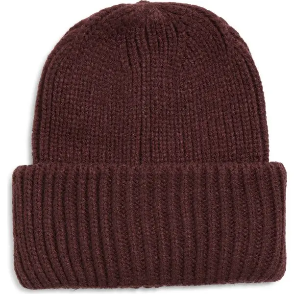Treasure & Bond Classic Knit Cuffed Beanie - Burgundy Fudge