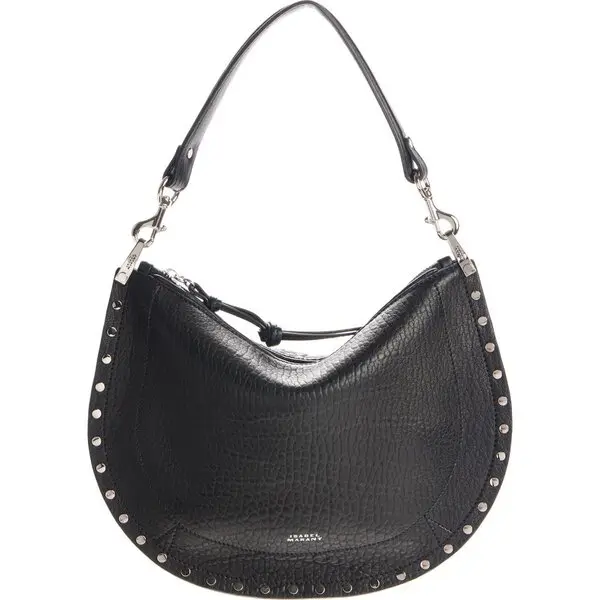 Isabel Marant Oskan Soft Leather Shoulder Bag - Black/silver