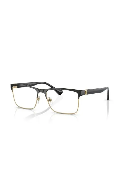 Versace 56mm Rectangle Optical Glasses - Black