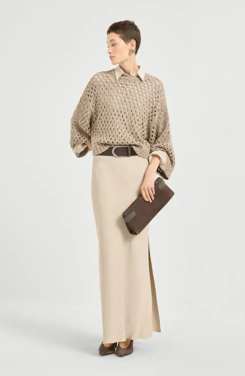 Brunello Cucinelli Bias-cut Twill Skirt - Buff