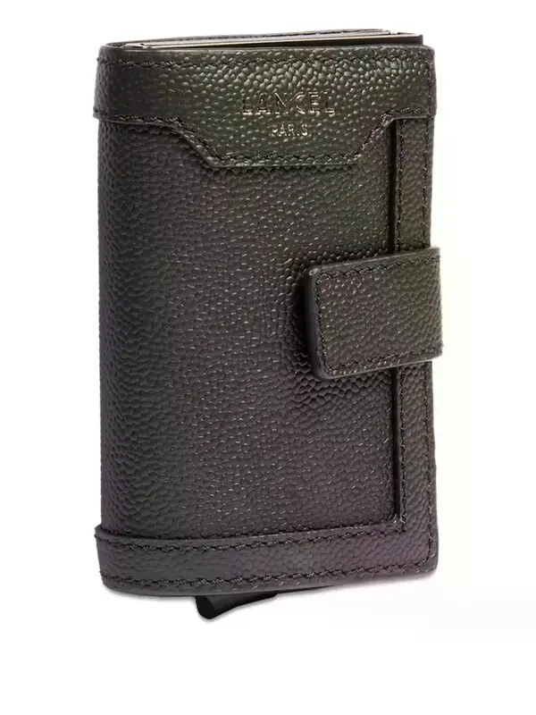 LANCEL Leather Flap Wallet - Black