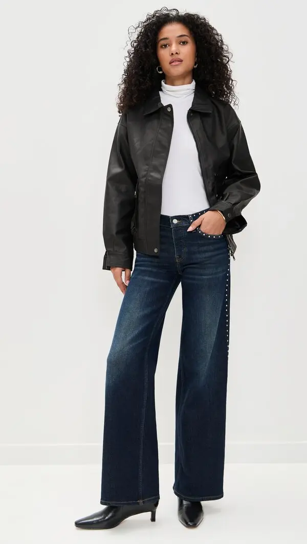 BAILEY ROSE Utility Faux Leather Coat