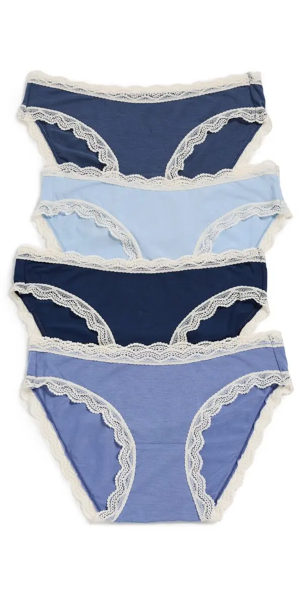 STRIPE & STARE Original Knickers 4 Pack - Denim Blues