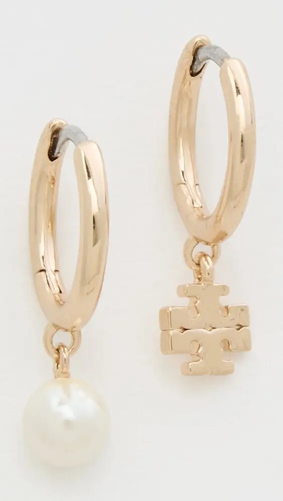 Tory Burch Mismatched Moondance Huggie Earrings
