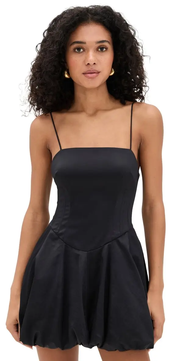 LoveShackFancy Salna Mini Dress - Black