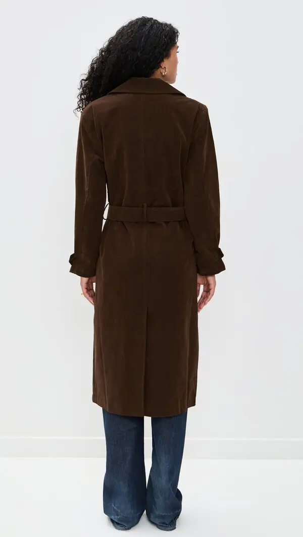 BAILEY ROSE Faux Suede Trench Coat