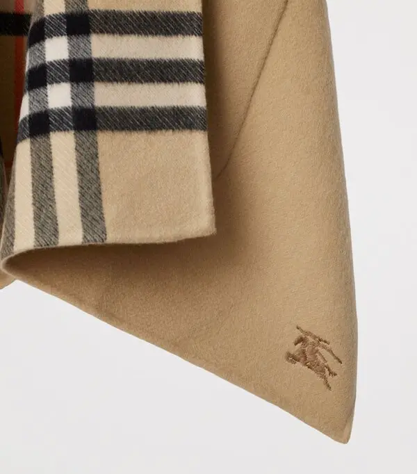 Burberry Cashmere Reversible Hooded Cape - Beige